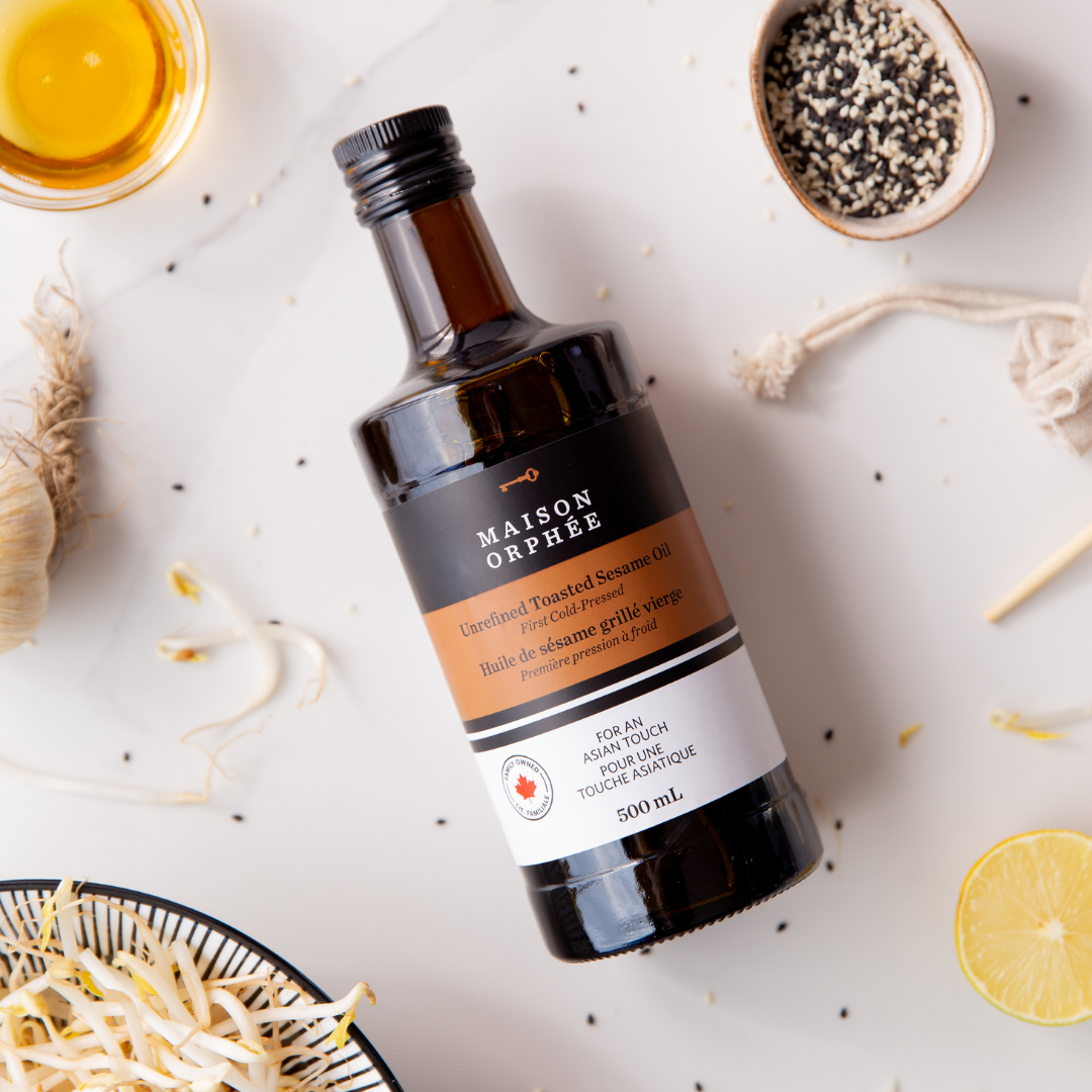 Huile vierge de Sésame Grillé – Pressée à Froid – La Maison Orphée
